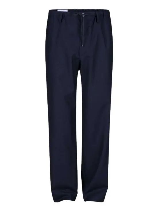 Dries Van Noten Straight Leg Trousers - Navy Blue