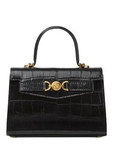 Versace Medusa 95 Embossed Small Handbag - Black