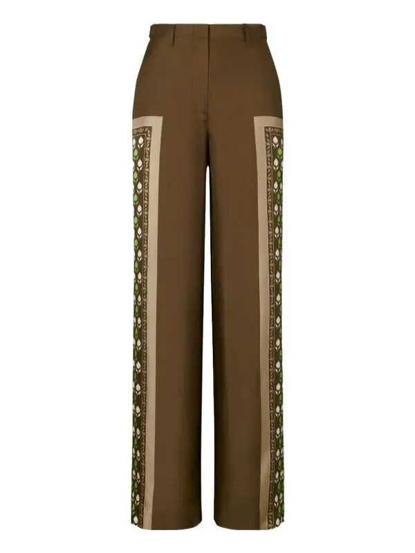 Tory Burch Satin Side-panel Wide-leg Pants - Brown