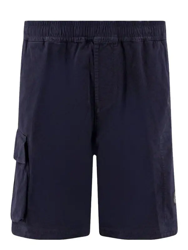 Stone Island Stretch-cotton Logo Shorts - Blue