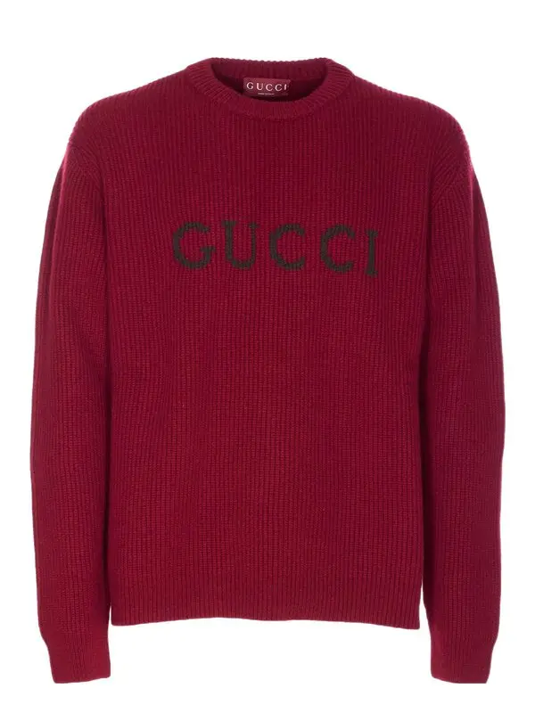 Gucci Gg Intarsia Knit Jumper - Red