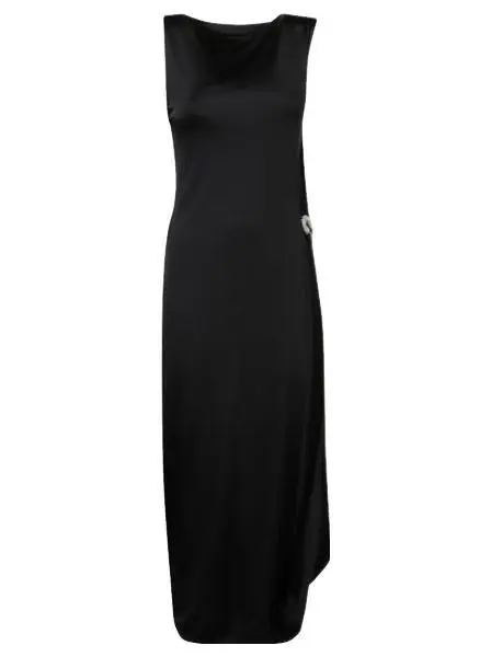 Victoria Beckham Embellished Sleeveless Asymmetrical Dress - Black