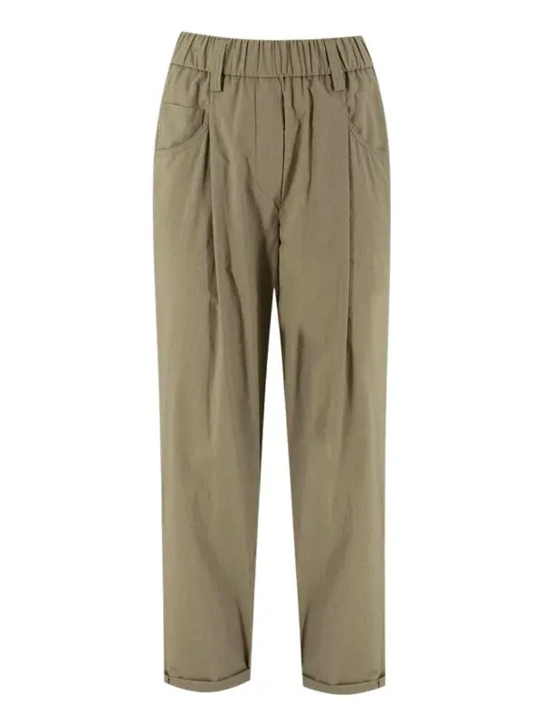 Brunello Cucinelli Elastic Waist Relaxed Fit Trousers - Brown