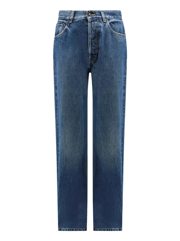 Alexander McQueen Logo Patch Straight-leg Jeans - Blue