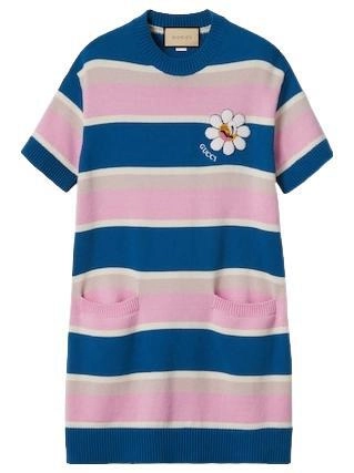 Gucci Striped Knit Dress With Appliqu - No