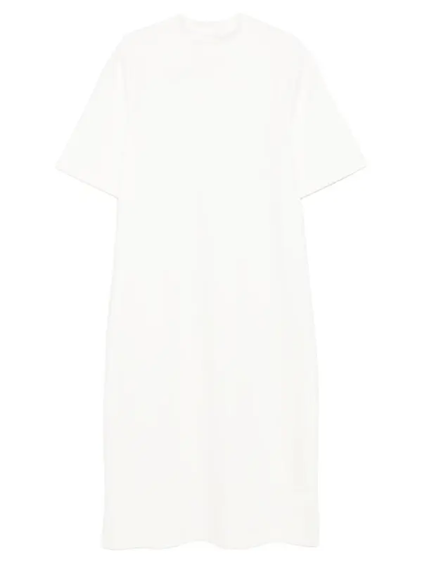 Wardrobe.NYC Jersey Midi Dress With Crewneck And T-shirt Sleeves - White