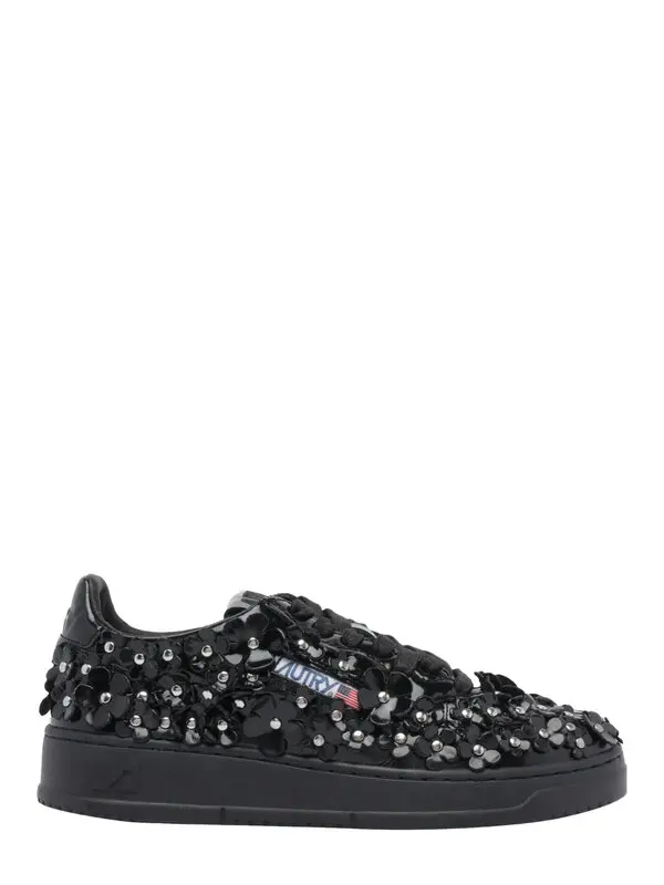 AUTRY Medalist Low Blooming Embellished Sneakers - Black