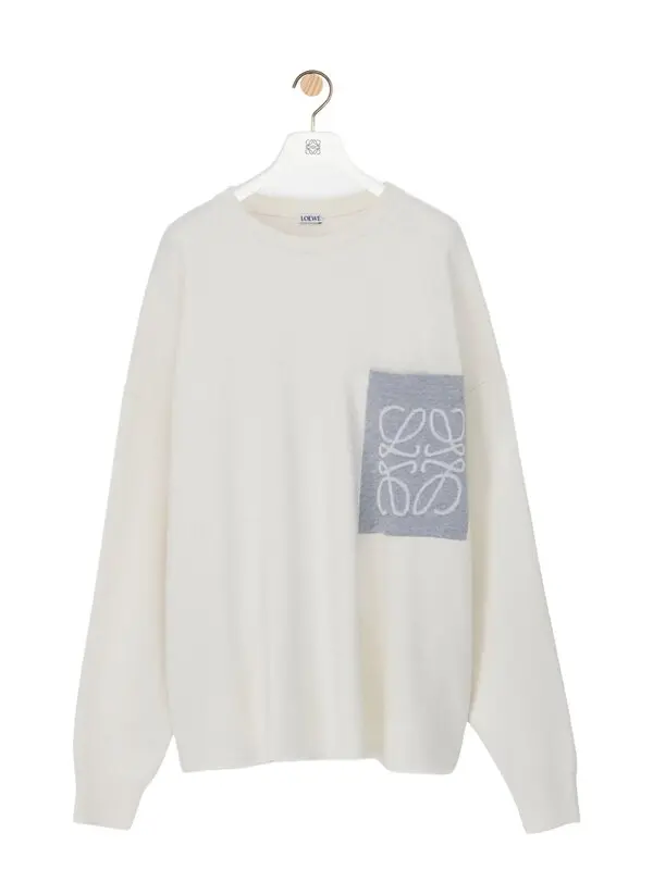 Loewe Anagram-patch Sweatshirt - Beige/gray