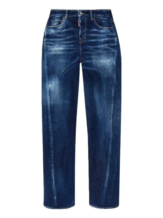 Dsquared2 Straight-leg Distressed Jeans - Blue