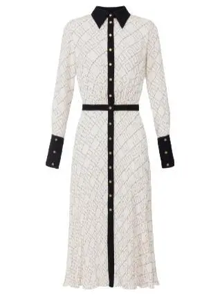 Elisabetta Franchi Pleated Midi Dress - White