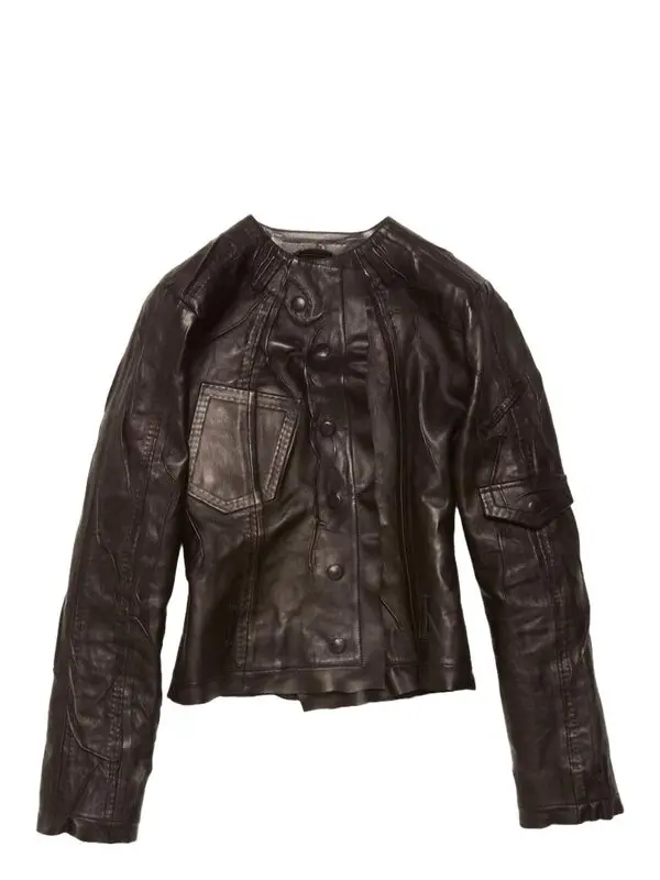 Acne Studios Crinkled Leather Jacket - Black