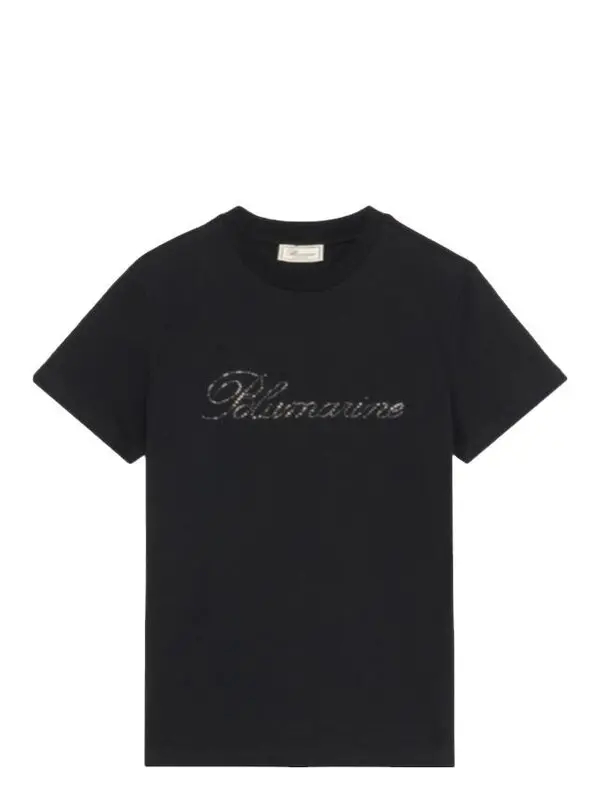 Blumarine Logo Embroidered T-shirt - Black