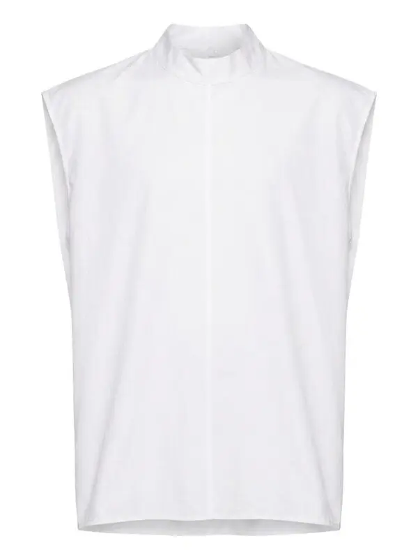 JIL SANDER Sleeveless Vest With Vertical Collar - White