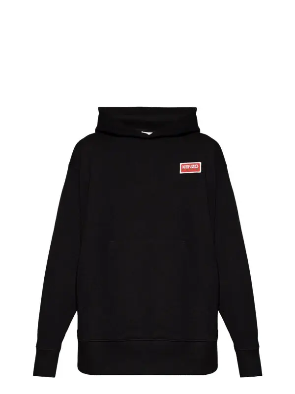 Kenzo Logo Embroidered Hoodie - Black