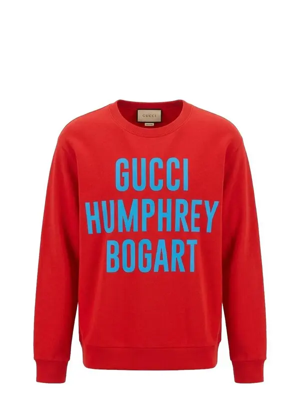 Gucci Humphrey Bogart Print Crewneck Sweatshirt - Red