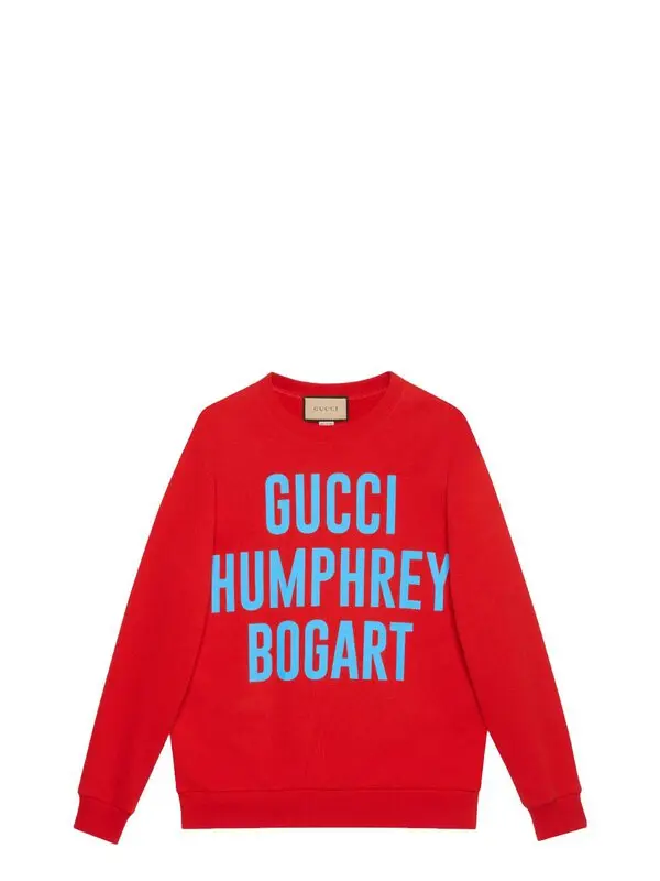 Gucci Humphrey Bogart Print Crewneck Sweatshirt - Red
