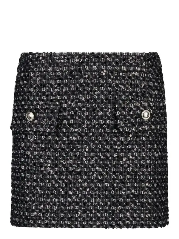 Liu Jo Bouclé Miniskirt With Embellishments - Gray