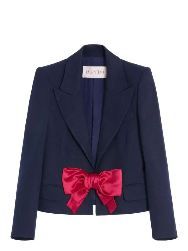 Valentino Garavani Single-breasted Blazer With Bow Detail - Provence Blue