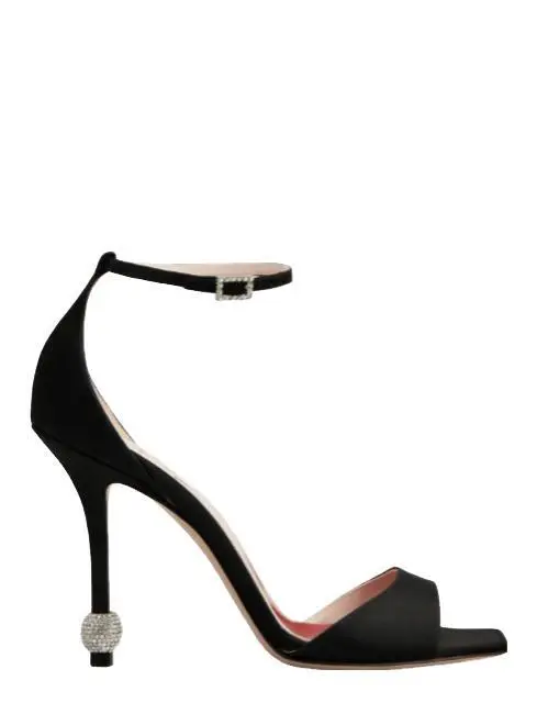 ROGER VIVIER Embellished Satin High Heel Sandals - Black