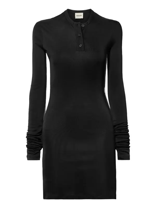Khaite Long-sleeved Button T-shirt - Black