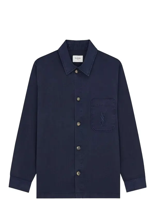 Saint Laurent Cassandre Button-up Overshirt - Black