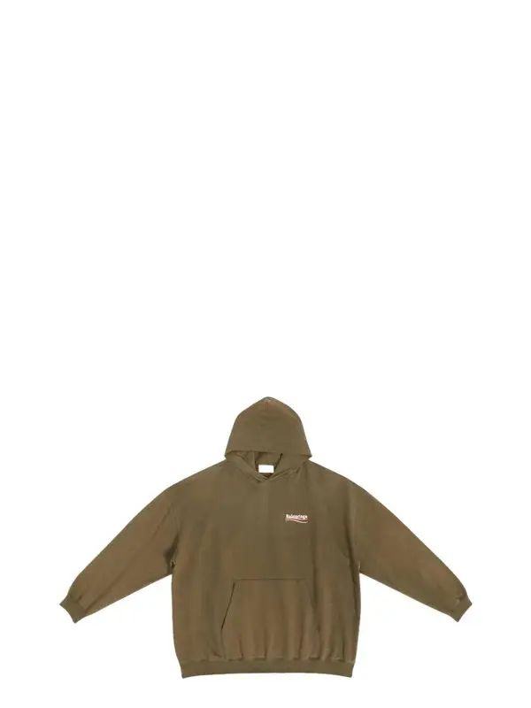 Balenciaga Embroidered Oversized Hoodie - Green