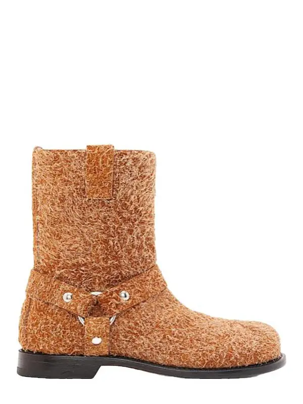 Loewe Campo Biker Ankle Boots - Tan