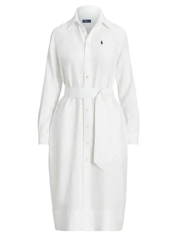 Polo Ralph Lauren Embroidered Midi Shirt Dress - No
