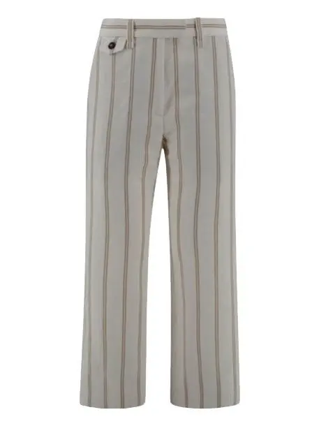Brunello Cucinelli Striped Straight-leg Trousers - Gray