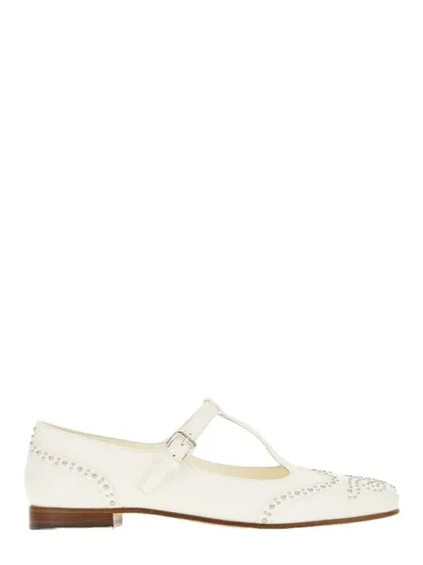Church's Leather Mary Jane Flats - White