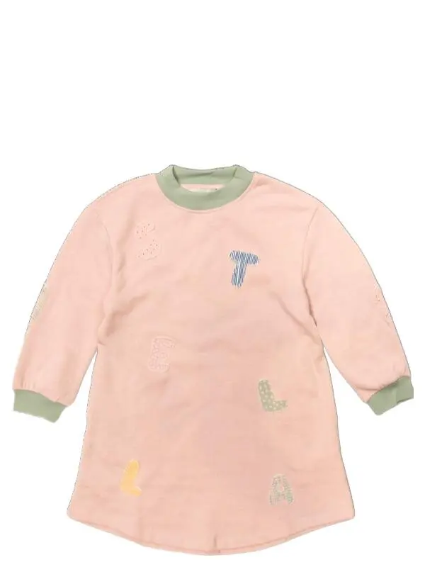 Stella McCartney Round Neck Long Sleeve Dress With Graphic Print - Pink