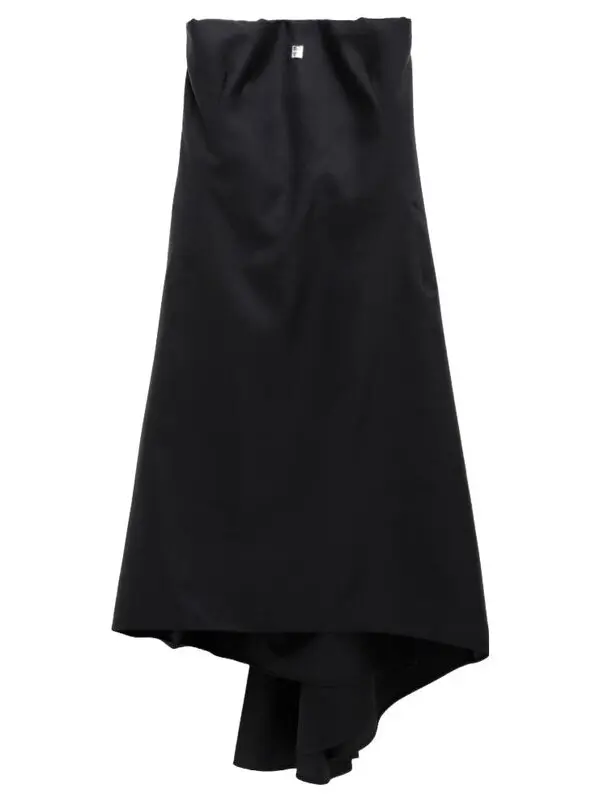 Givenchy Asymmetrical Sleeveless Dress With Logo Motif Plaque - Black