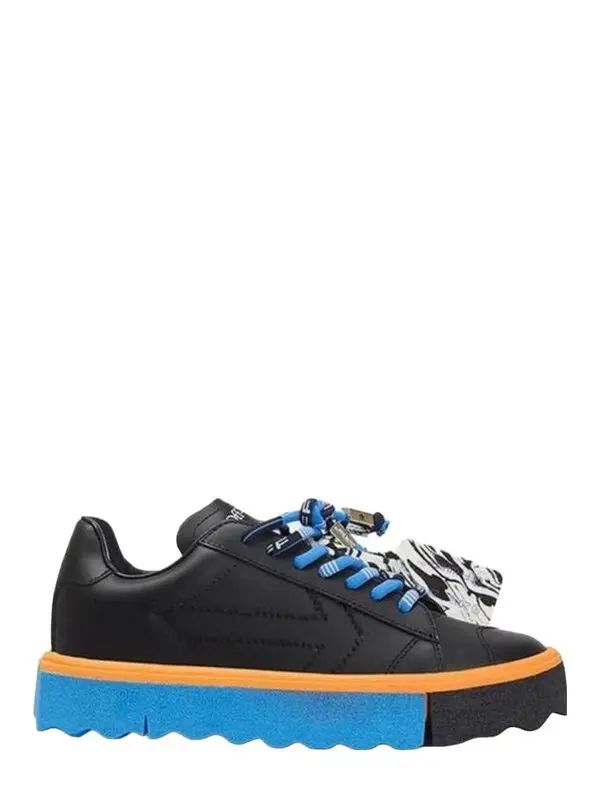 Off-White Arrow Pattern Flat Casual Sneakers - Black