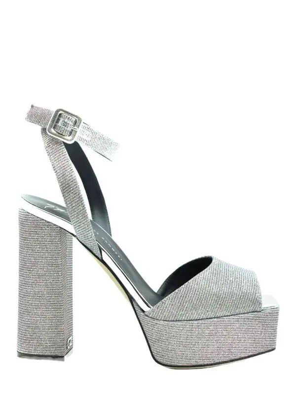 GIUSEPPE ZANOTTI Logo High-heeled Sandals - Gray
