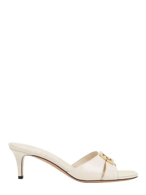 Fendi Ff Logo Plaque Sandals - White