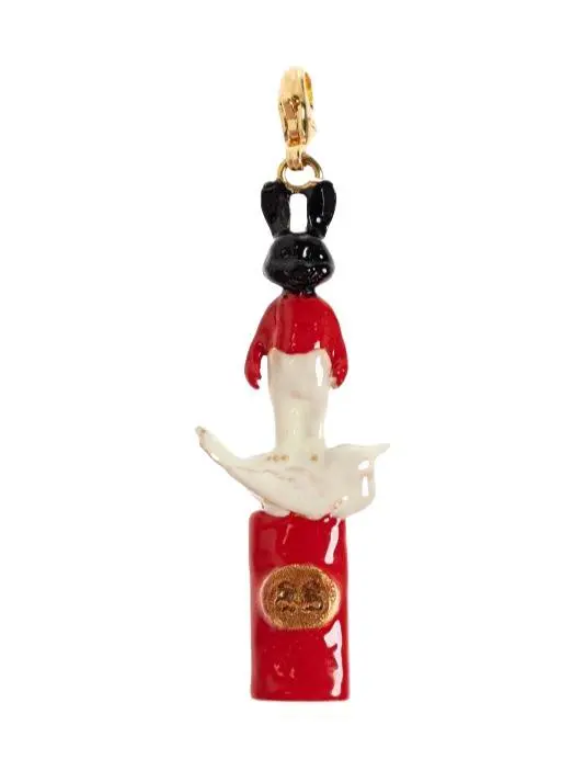 Marni Rabbit-bird Charm Pendant - Red