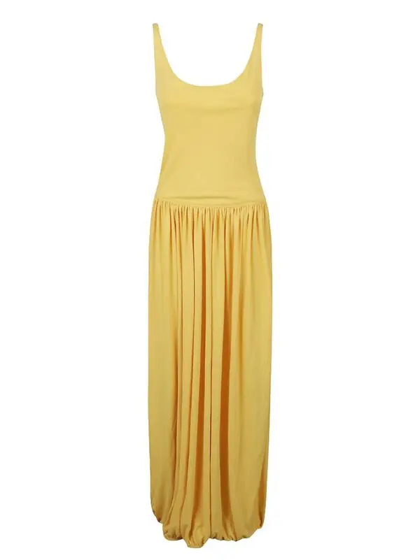 LANVIN Sleeveless Maxi Dress With Wide Shoulder Straps - Yellow