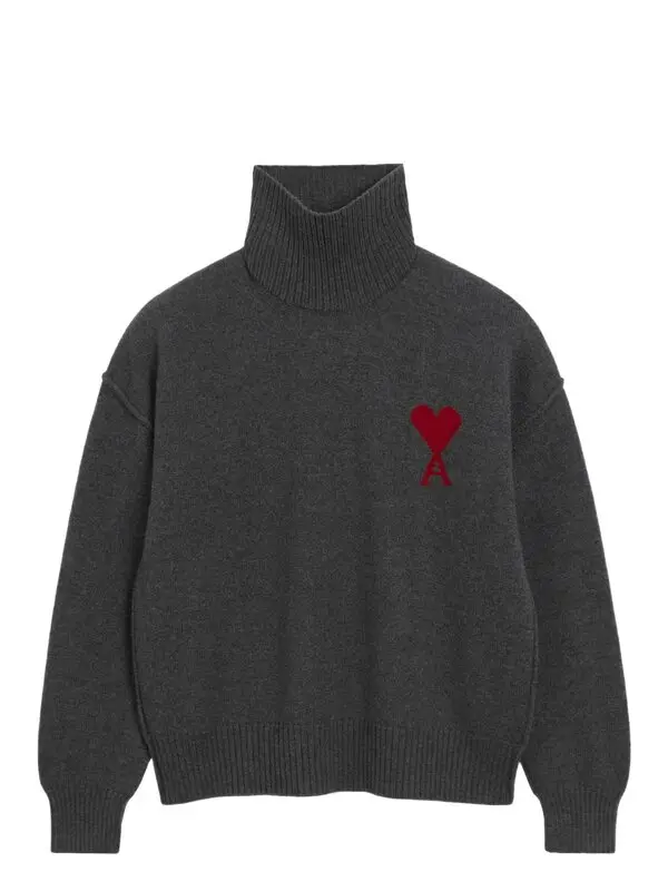 Ami De Coeur Turtleneck Knitted Jumper - Black