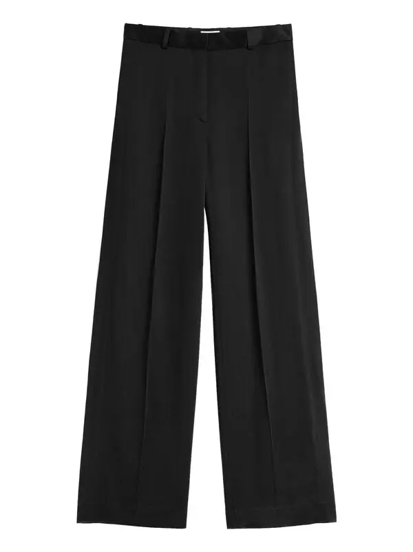 TOTEME Cuff-slit Straight-leg Trousers - Black
