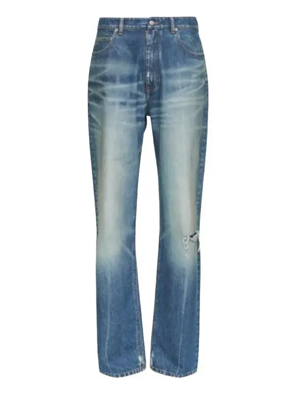 MAISON MARGIELA Straight Distressed Jeans - Blue