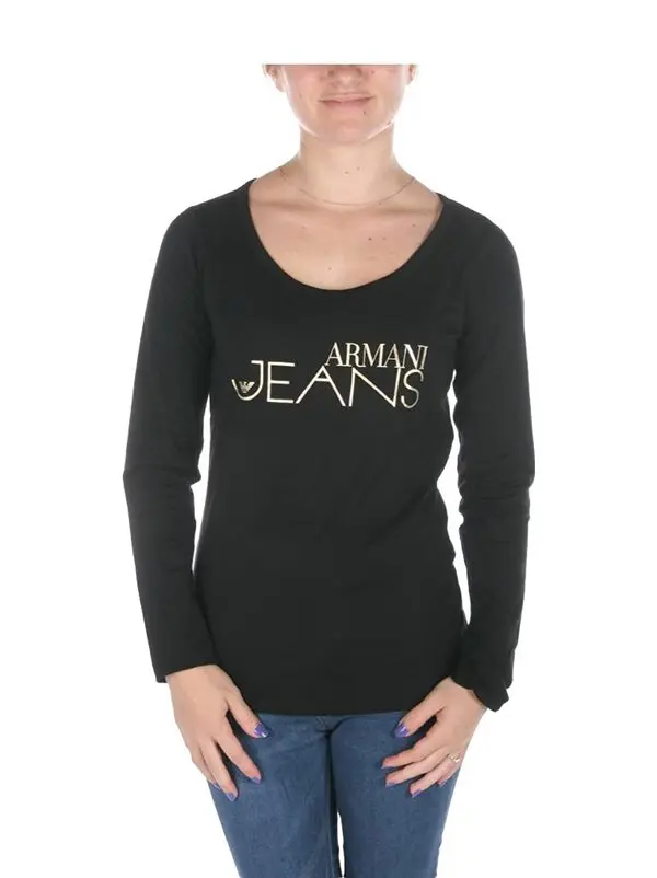 Emporio Armani Logo Detail Long Sleeve T-shirt - Black