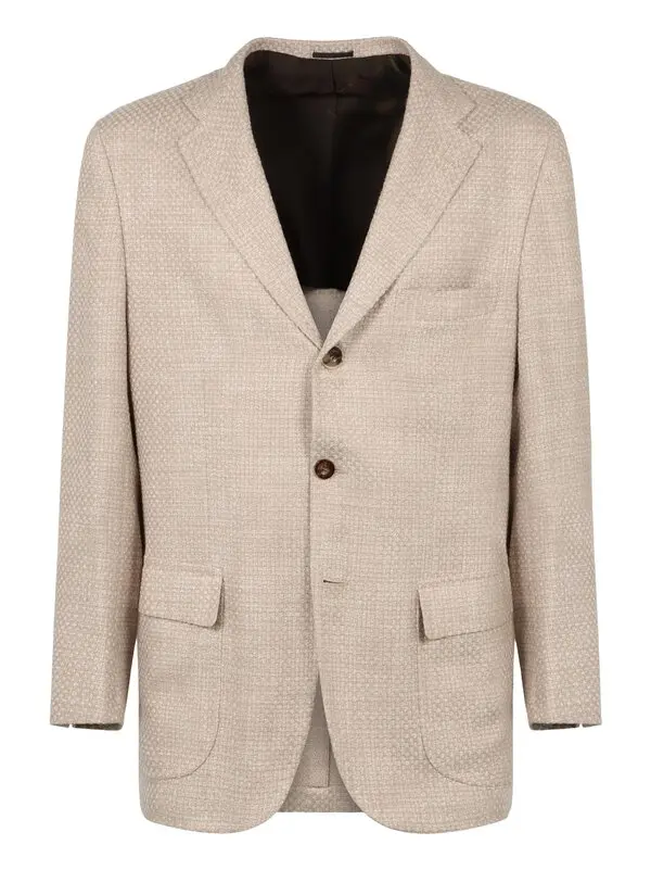Kiton Single-breasted Tailored Blazer - Nude