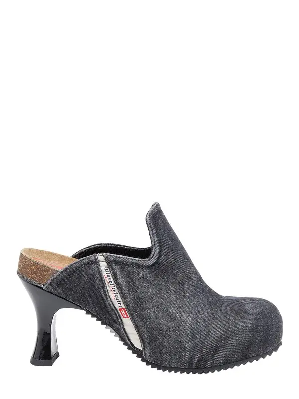 DIESEL® D-woodstock Denim Mules - Black