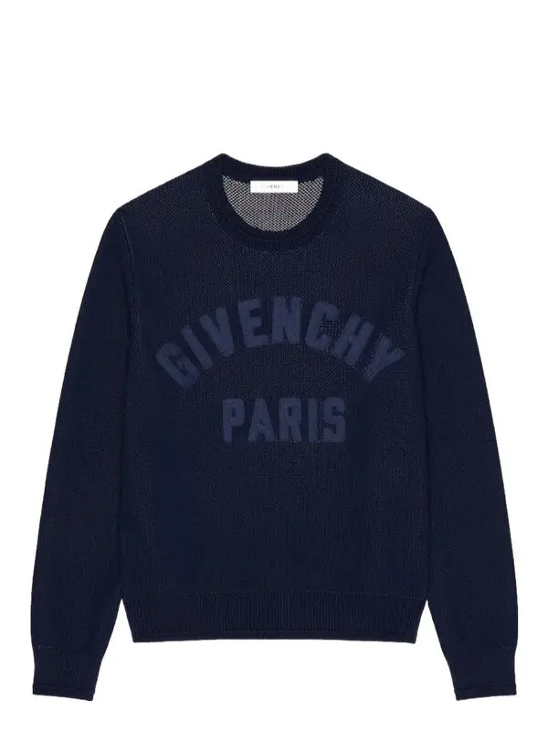 Givenchy Logo Detailed Knitted Sweater - Deep Navy Blue