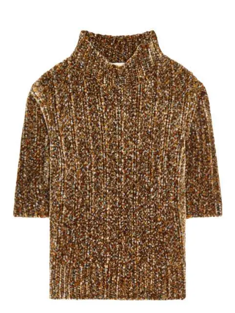 Dries Van Noten Mock Neck Short-sleeved Sweater - Ash