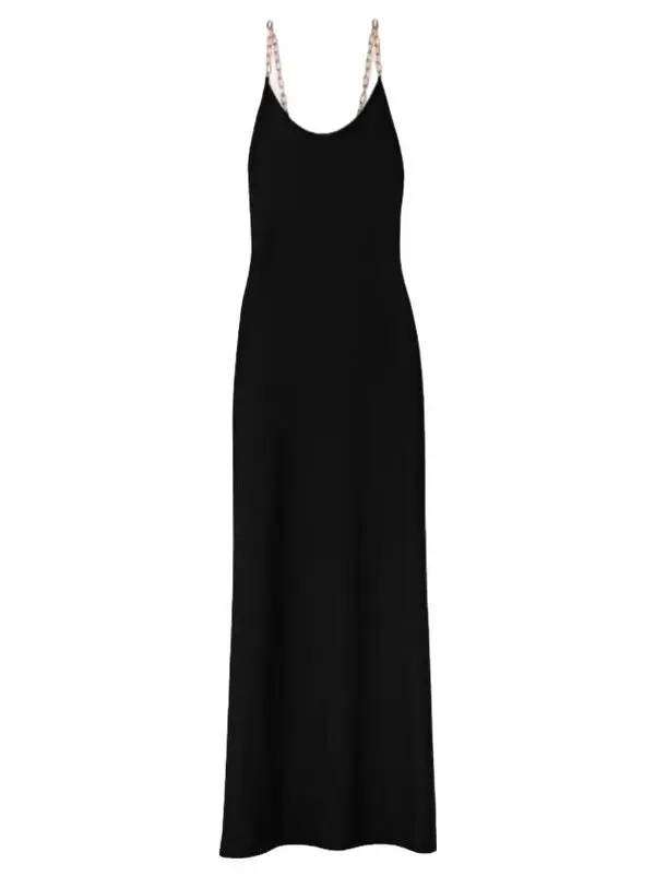 Gabriela Hearst Sleeveless Silk Dress With Chain Straps - Black