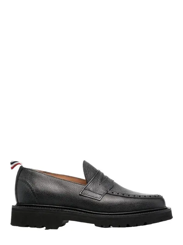 Thom Browne Logo Detail Loafers - Black