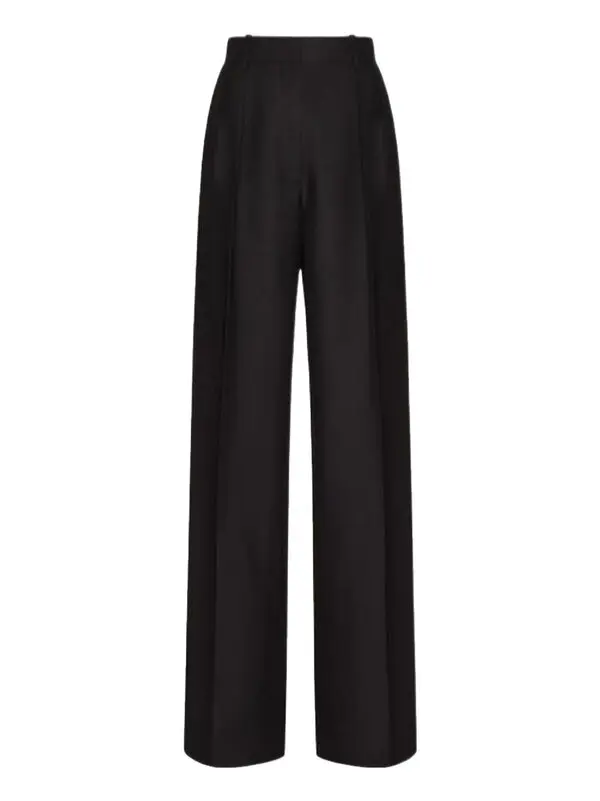 Valentino Garavani Crepe Couture Tailored High-rise Trousers - Black