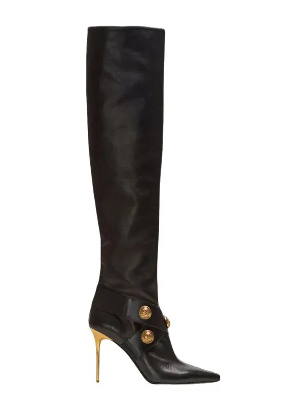 Balmain Alma Heeled Boots - Black