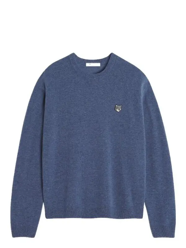 Maison Kitsuné Fox Head Crew Neck Jumper - Powder Blue